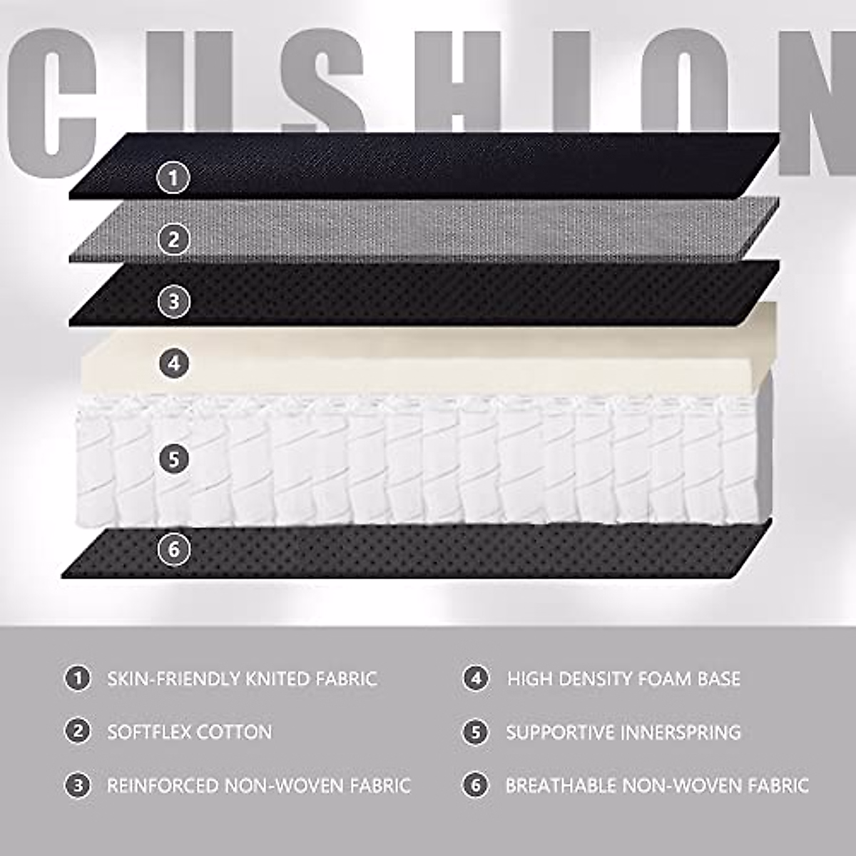 Dowinx Gaming Chair Fabric with Pocket Spring Cushion, Massage Game Chair Cloth with Headrest, Ergonomic Computer Chair with Footrest 290LBS, Black