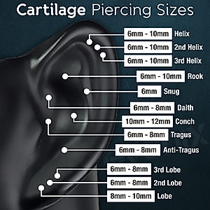 2pc Twisted Barbell 16g Spiral Pierce Earring Twist Daith Helix Tragus Navel Belly Button Ring 10mm