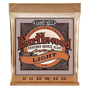 Ernie Ball Earthwood Light Phosphor Bronze Acoustic Guitar Strings, 11-52 Gauge (P02148)