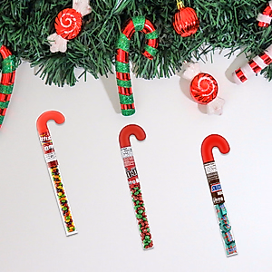 Mini Chocolates Candy Cane Tube- 3 Pack, Christmas Candy Canes Filled With Candy, Candy Canes with Chocolate