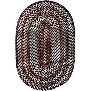 Super Area Rugs Tribeca Soft & Reversible Wool Braided Rug, Made in USA, Black Rock, 2' X 3'