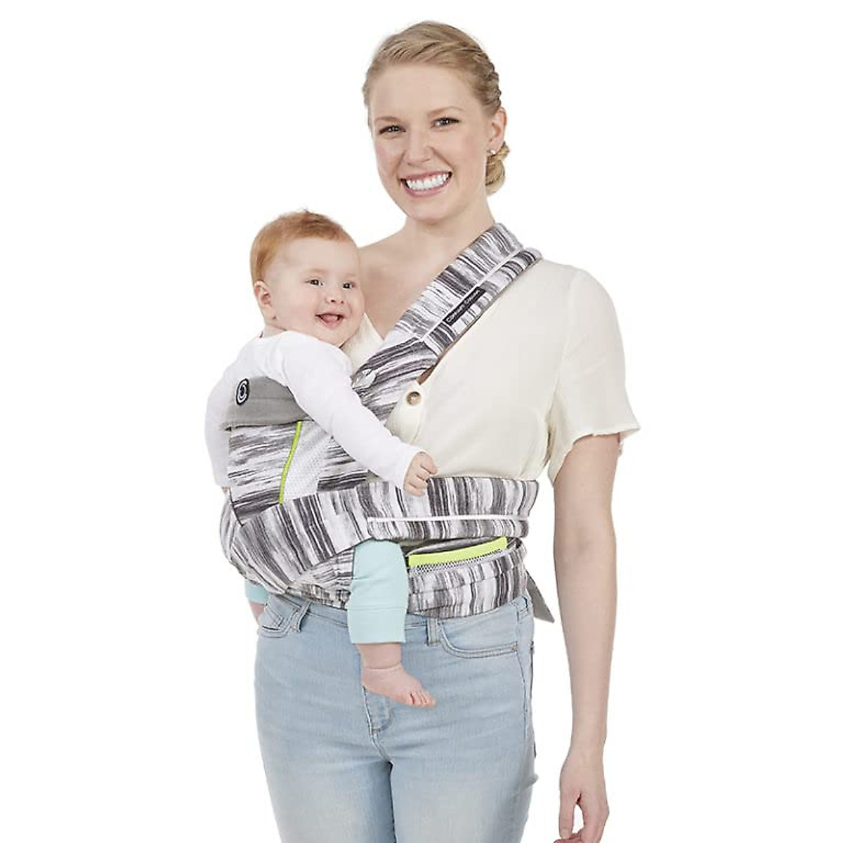 Contours Baby Carrier Newborn to Toddler |Cocoon 5 Position Convertible Easy-to-Use Baby Wrap Carrier with Pockets for Men and Women, Newborn, Face in, Face Out, Back & Hip (8-33 lbs) - Lunar Gray