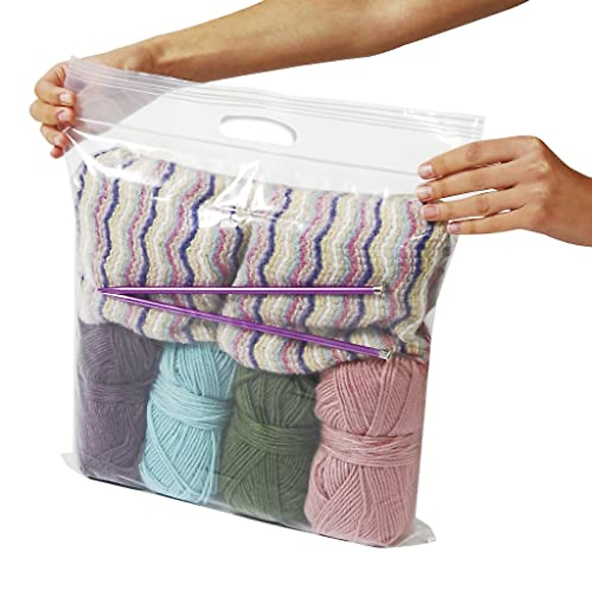 Smart Design MagicBag Instant Space Zip N' Carry Bags w/Handle - Large - 15 Bags Total - Heavy Duty Zipper - Blocks Water, Dirt, & Odors - Clothing, Pillows, & More - Home Organization