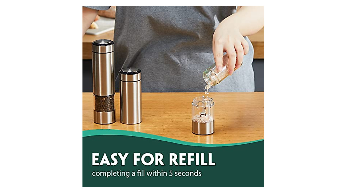 Electric Salt and Pepper Grinder Set - Effortless Grinding