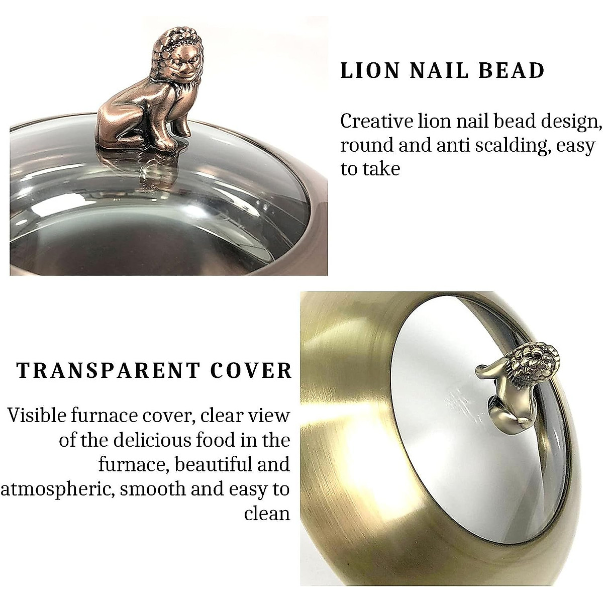 HONHPD Commercial Round Chafing Dish, 4 Pack Stainless Steel Chafers and Buffet Warmers Sets with Pans and Fuel Holders, for Wedding, Parties, Banquet, Catering Events, Bronze(26CM/10.24INCH)