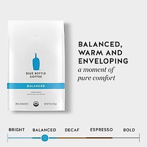 Blue Bottle Whole Bean Organic Coffee, Balanced, Medium Roast, 12 Ounce bag (Pack of 3)