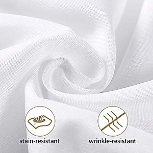 Ascoza 25pcs Polyester Cloth Napkins - 20 x 20 inch White Dinner Washable Napkins with Hemmed Edges for Restaurant/Wedding/Hotel(25,White)