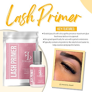 Forabeli Lash Primer 15ml - Boosts Adhesion, Improves Bond Retention, Ideal for Individual and Natural Lashes, Semi-Permanent Eyelash Extension Supplies