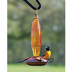 Audubon Amber Cut Glass Oriole Feeder Model NA08