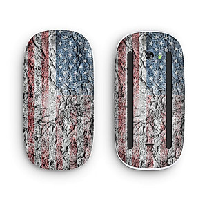 Design Skinz Aged and Wrinkled American Flag Vinyl Decal Compatible with The Apple Magic Mouse 2 (Wireless, Rechargable) with Multi-Touch Surface