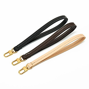 Replacement Hands-Free Wristlet Strap Vachetta Leather for Pochette Wallet and Clutch (BROWN Wristlet Strap)