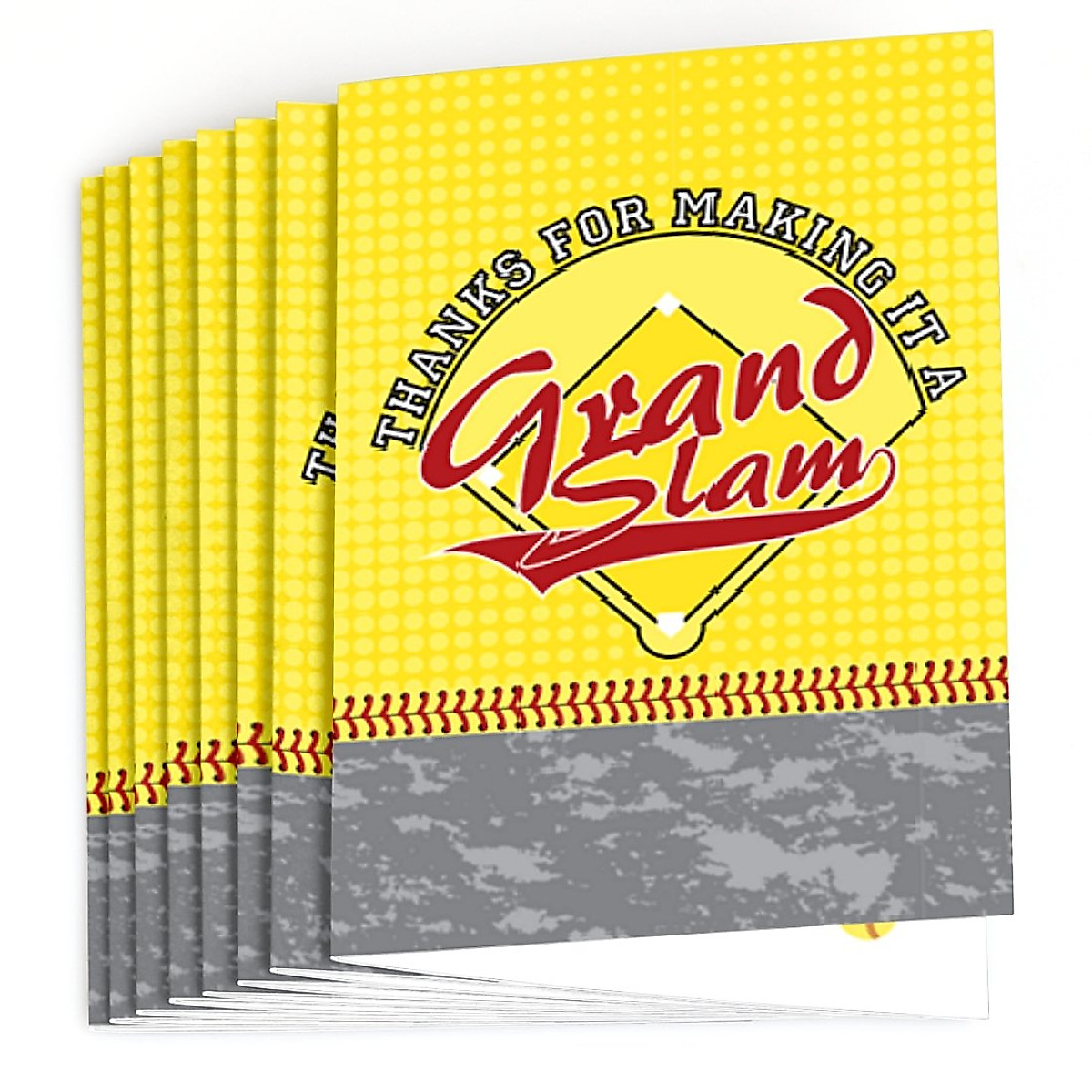 Big Dot of Happiness Grand Slam - Fastpitch Softball - Birthday Party or Baby Shower Thank You Cards (8 count)