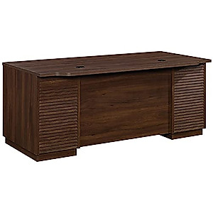 Sauder Palo Alto 72" Wooden Double Pedestal Excutive Desk in Spiced Mahogany