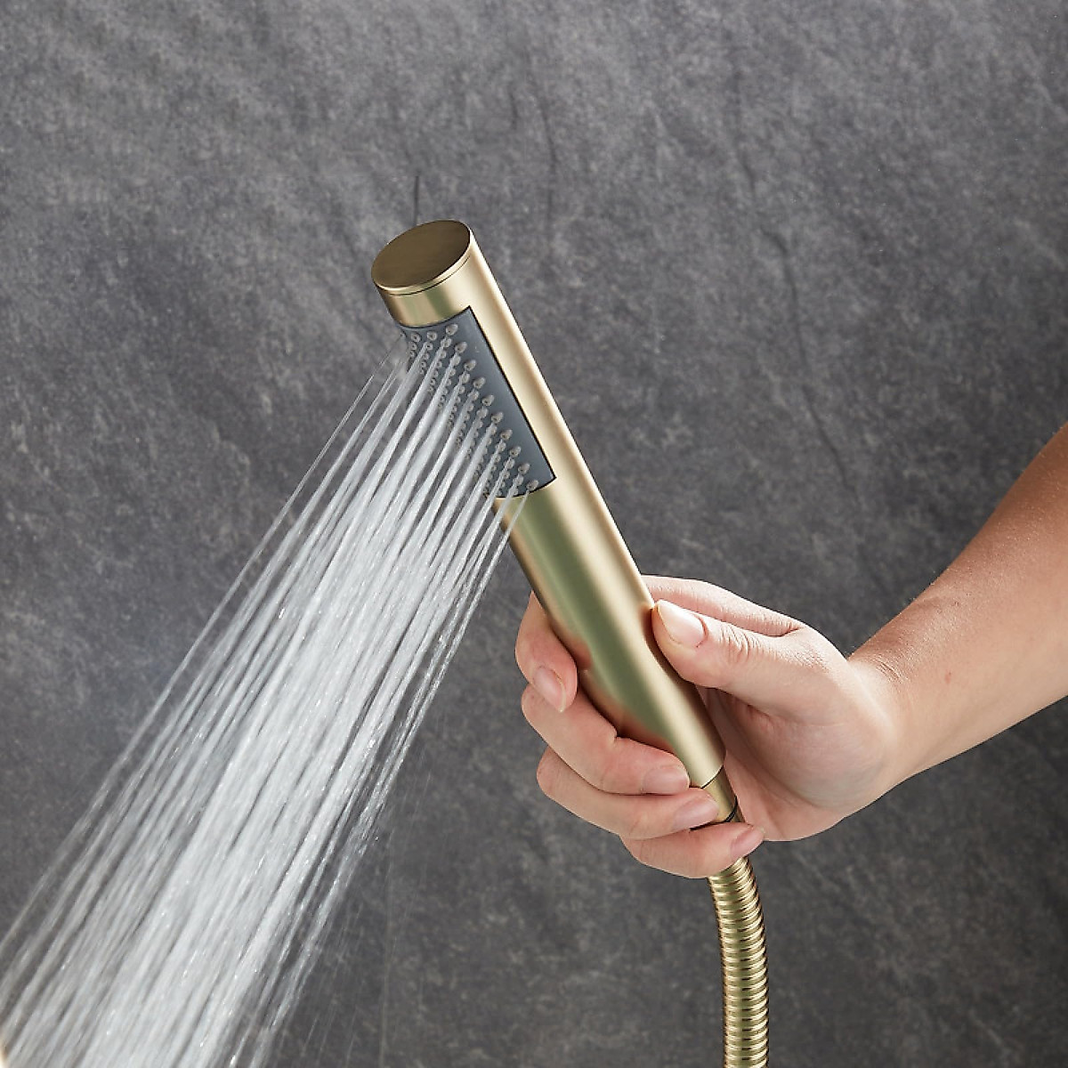 Bath Mixer Taps 5-Hole Bath Taps with Shower Attachment Brass 360° Rotation Bathtub Faucet with Pull Out Sprayer Mixer Tap/Black