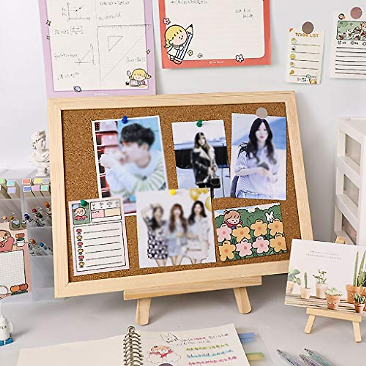 Wall decoration Cork Board Photo Wall Felt Wall Sticker Creative Message Note Board Hanging Wall Board self-Adhesive Sticky Note, Used for Office Home Children Bedroom