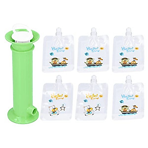 Haosie Baby Food Pouch Filler Set, Fruit Puree Pouch Filling Station, Squeeze Station Baby Food Pouch Maker, Safe and Portable, for Babies and Toddlers, 6 Pouches (nonreusable) for Free (Green)