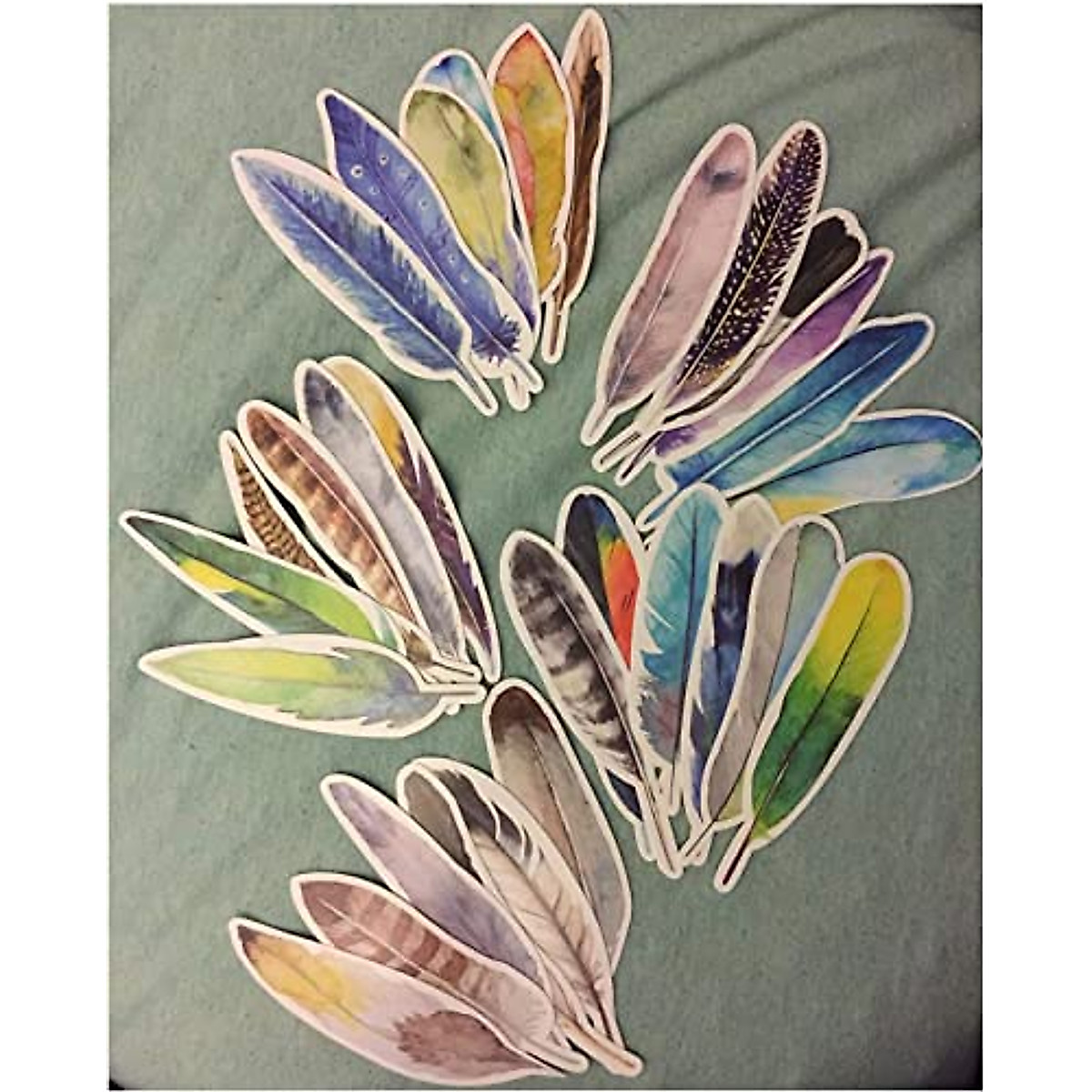 TAODAN 2 Boxes/60PCS Bookmark Colorful Feather Paper Reading Bookmarks Creative Novelty Book Page Marker Stationery Supplies