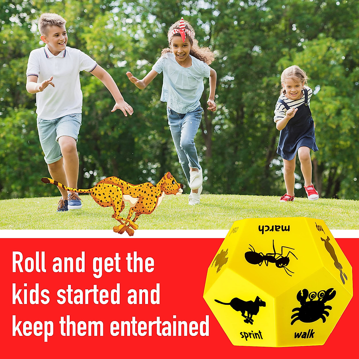 Covelico Animal Games Kids Dice Game, Gross Motor Toys for Toddlers 3-5, Kids Outdoor Toys & Outdoor Games for Kids, Pre School Games Recess Toys for Elementary Outside, Indoor Recess Activities