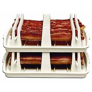 Emson Wave, Microwave Cooker Tray, Reduces Fat up to 35% for Healthy, Make Crispy Bacon in Minutes, Original As Seen On TV New, Small, White
