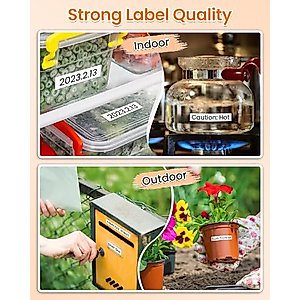 Vixic Label Makers D1600 Label Maker Machine, Bluetooth Label Maker Printer Portable with Multiple Fonts Icons, Compatible with iOS Android for Home School Office Organization, Rechargeable