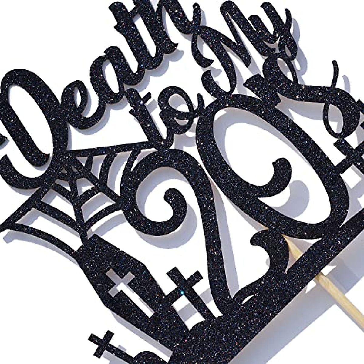 Black Glitter Death to My 20’s Cake Topper, Rip Twenties/Cheers to 30 Years/Happy 30th Birthday, Death to My Youth 30th Birthday Party Decorations