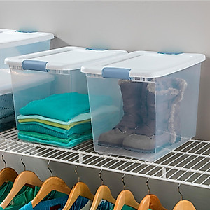 Sterilite 25 Qt./24 L Latching Box Clears, Quart, White, 6 Piece