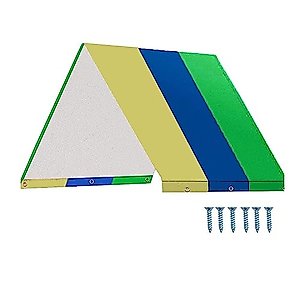 Typutomi Swing Set Replacement Tarp, 52" x 89" Waterproof Playground Replacement Canopy Kids Playground Roof Canopy Cover Backyard Playset Canopy Replacement for Outdoor Swing(Green &Blue&Yellow)