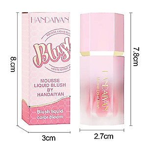 GL-Turelifes Cream Liquid Blush Makeup, Air Cushion Blush for Cheeks, High Pigment, Weightless, Velvet Mousse, Natural-Looking Long Lasting, Dewy Finish, Easy to Blend Blusher (#1 Love Cake)