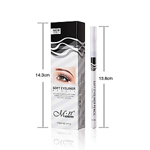 MEICOLY 12 Packs White Eyeliner Pencil Smooth Waterproof Long Lasting Highlight Silkworm Eye Liner Pen Brighten Eyebrow Makeup