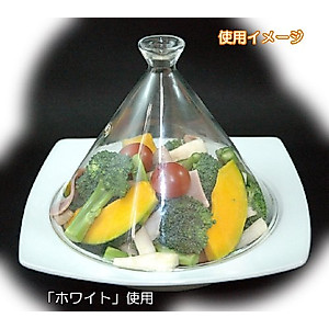 Microwave Dedicated Dream Tajin Pot (Corner) 7.9 inches (20 cm) Glass Lid, Yellow Dot ID-21-22