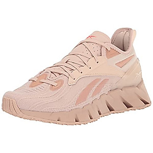 Reebok Women's Zig Kinetica 3.0 Sneaker, Soft Ecru/Neon Cherry, 8.5