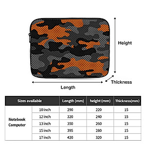 Camouflage Textured Grid 13 inch Portable Laptop Sleeve Compatible with MacBook Air Notebook Computer Case for Men Women College School Students