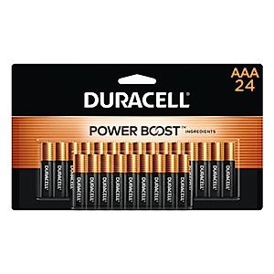 Duracell Coppertop AAA Batteries with Power Boost Ingredients, 24 Count Pack Triple A Battery with Long-Lasting Power, Alkaline AAA Battery for Household and Office Devices