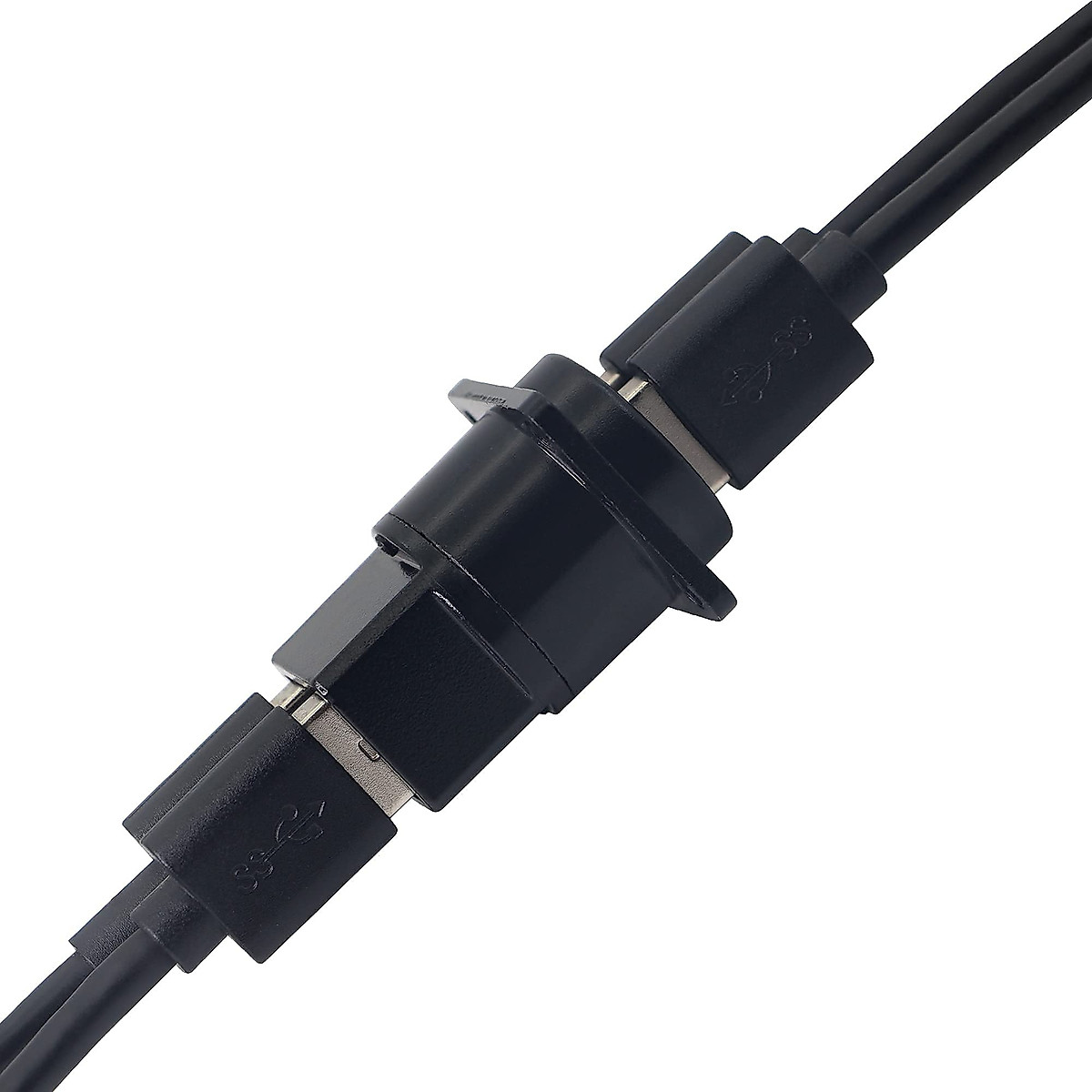 QIANRENON USB 3.0 Socket Dual USB Panel Mount Solderless Connector, USB 3.0 Female to Female Coupler Socket USB Panel Mount Pass Through Adapte for Audio, Video and Optoelectronic Networker