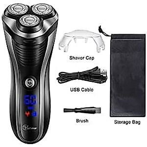 Hatteker Electric Shaver Rotary Razor Men Cordless Beard Trimmer Pop-Trimmer Waterproof