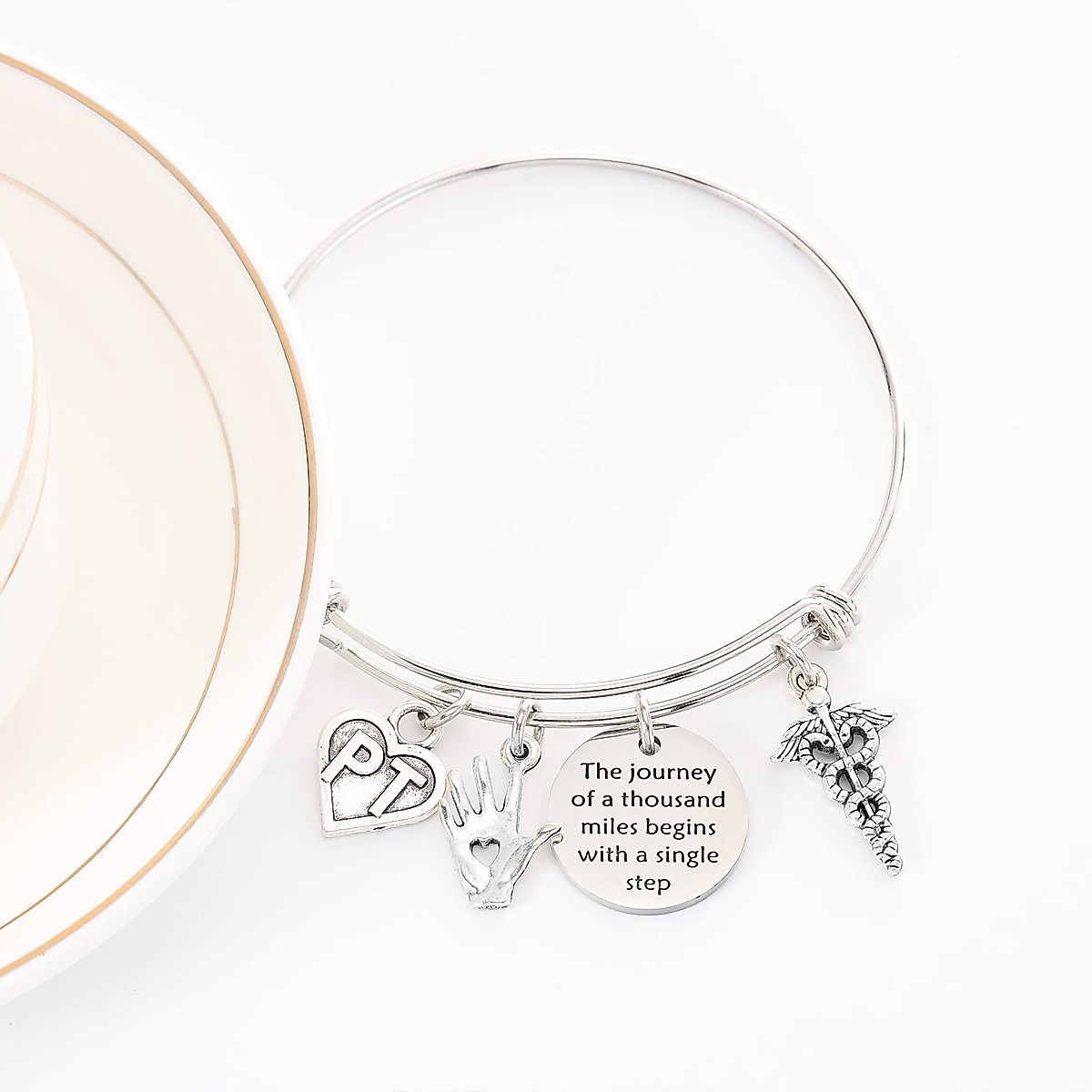 HUTIMY Physical Therapist Gifts Bracelet For Women Funny Physical Therapy Charm Bangle Bracelets Present Ideas Items Stuff Merchandise Pt Jewelry Massage Physical Therapist Bracelet