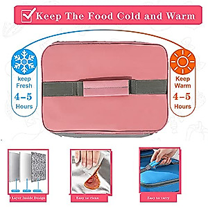 Lunch Box Kids，Bento Box Adult Lunch Box Kid, Ponydash Lunch Containers for Kids with Ice Pack / 5 Compartments / Insulated Soft-Sided Lunchbag- Keeping Cool for 4-5 Hours, for Kids / Adult / Men