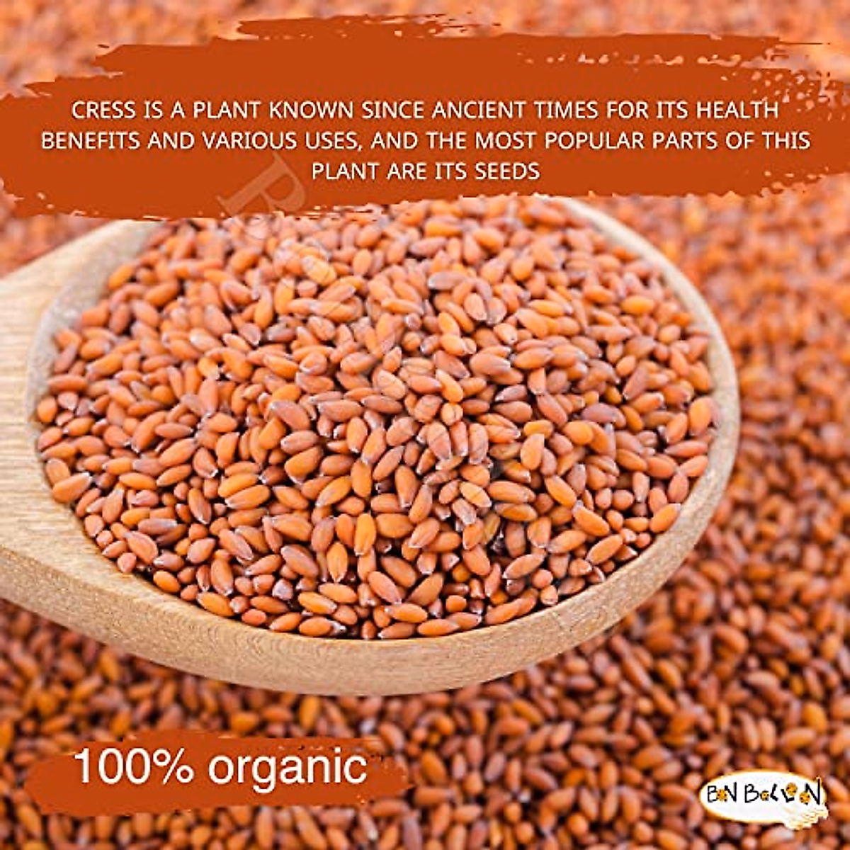 bonballoon (14 oz / 400 gm) Organic Herbal Garden Cress Seed Seeds Lepidium Sativum Halim Chandrashoor Chandrasur Cresson De Fontaine For Agriculture & Health حب الرشاد