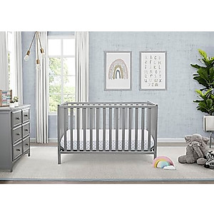 Delta Children Heartland 4-in-1 Convertible Crib - Greenguard Gold Certified, Grey