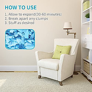 Anuwaa 5 Pounds Bean Bag Filler, Shredded Memory Foam Filling, Premium Soft Bean Bag Filling, 100% Real Memory Foam for Dog Bed, Couch Cushion, and Pillow for Arts and Crafts, Blue