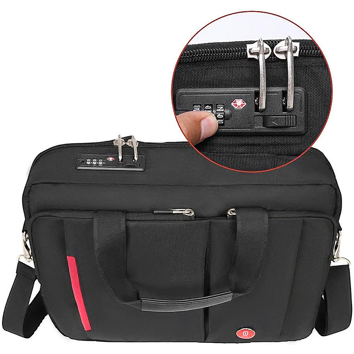 Omnpak 16-17 inch Laptop Bag, Laptop Briefcase with Combination Lock, Anti Theft Business Office Bag,Satchel Bags for Men,Water-Repellent Gaming Computer Bag for Women Locking Notary Bag, Hippa Bag