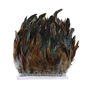 2.19yd Natural White Chicken Feathers Trim Fringe Rooster Feather Ribbon for Festival Party Clothing Decoration Craft