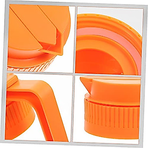 DOITOOL 2pcs Mason Jar Pour Lids Jar with Lid Wide Mouth Glass Jars Plastic Mason Jar Lids Syrup Dispenser for Coffee Bar Reusable Canning Lid Mason Jars with Handle Mason Jar Covers Seal