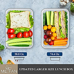 ME.FAN 10 Pack [74.4 Oz-58.8 Oz] Food Storage Containers with Lids Meal Prep Containers, Airtight Food Containers for Kitchen Storage Organization- Lunch Boxes with Labels & Marker Black
