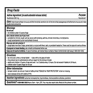 Guardian Mucus Relief, 600mg Guaifenesin 12 Hour Extended Release, Chest Congestion Expectorant (100 Count Bottle)