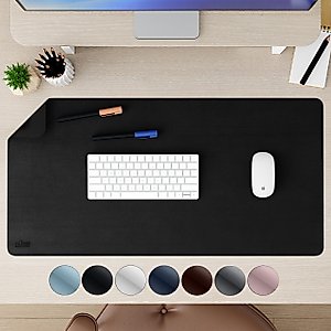 Gorilla Grip Desk Mat, Non Slip and Heat Resistant Mouse Pad, Soft PU Leather Pads, Dual Sided Blotter, Desktop Protector Covers for Home Office Keyboard Laptop Computer and Writing, 31.5x15.7, Black
