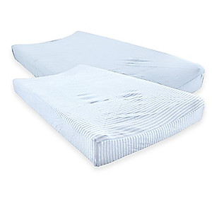 Touched by Nature Unisex Baby Organic Cotton Changing Pad Cover, Powder Blue, One Size