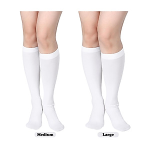 SATINIOR Women's Knee High Halloween Cosplay Stockings Socks Boots, White, Small