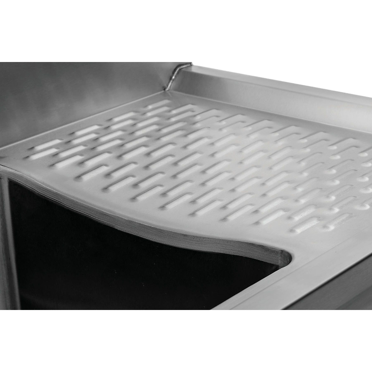 Kratos Commercial Restaurant Sink, 2 Bowl Underbar Compartment Sink w/Faucet and Right Drainboard - 36"x18.75" (29N-116)