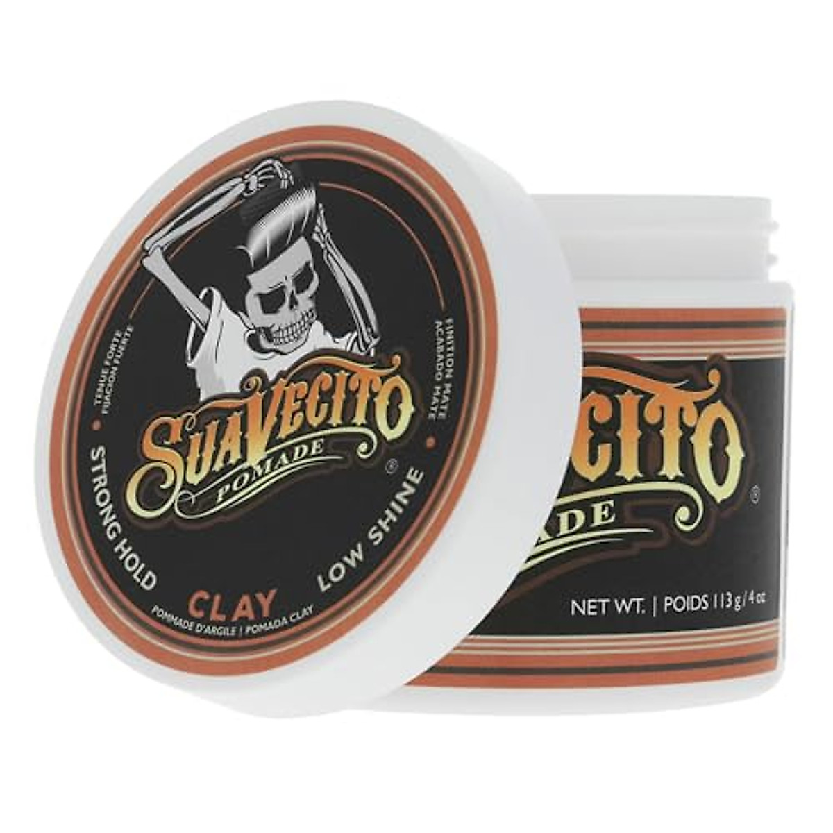 Suavecito Pomade Firme Clay 4 oz, 1 Pack - Strong Hold Hair Clay For Men - Low Shine Matte Hair Clay Pomade For Natural Texture Hairstyles